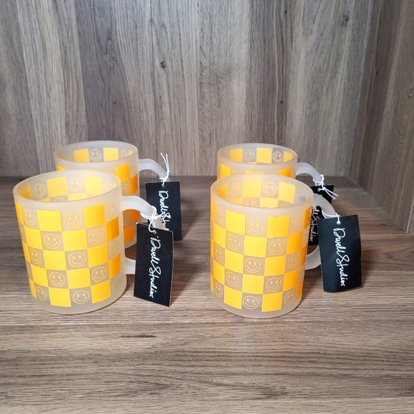 dwell studios | Dining | Yellow Checks Checkered Smile Face Frosted Xl ...